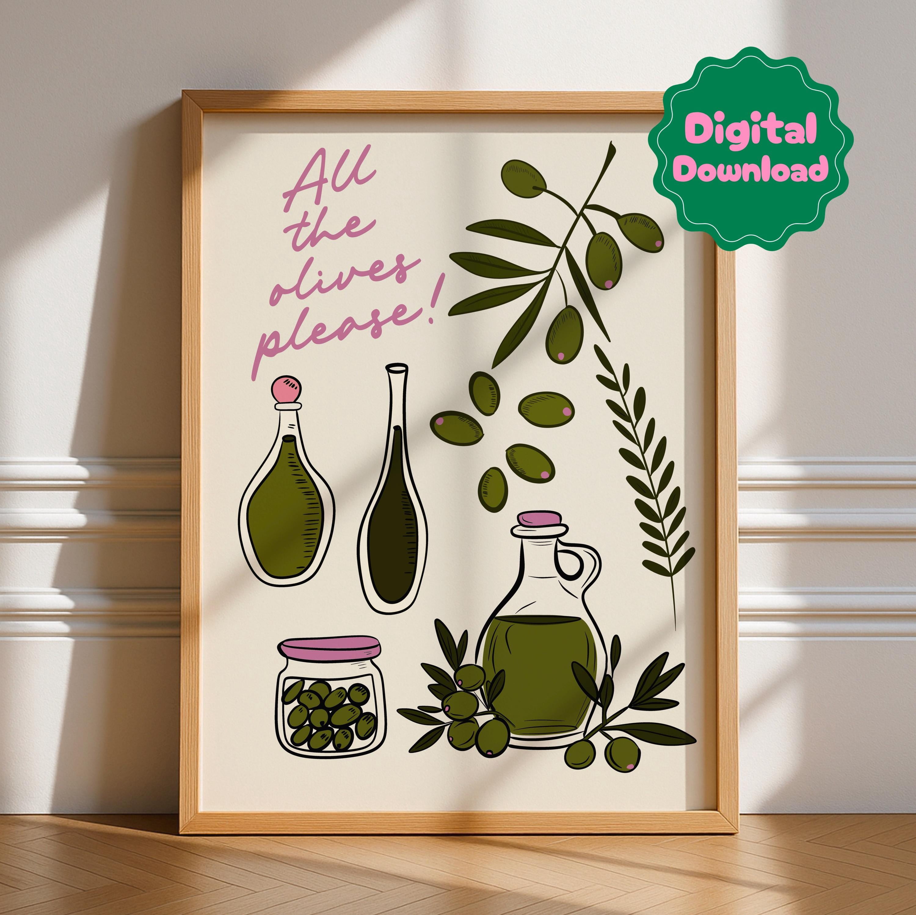 All The Olives Please Bold Kitchen Poster Typography Art Gallery Wall ...