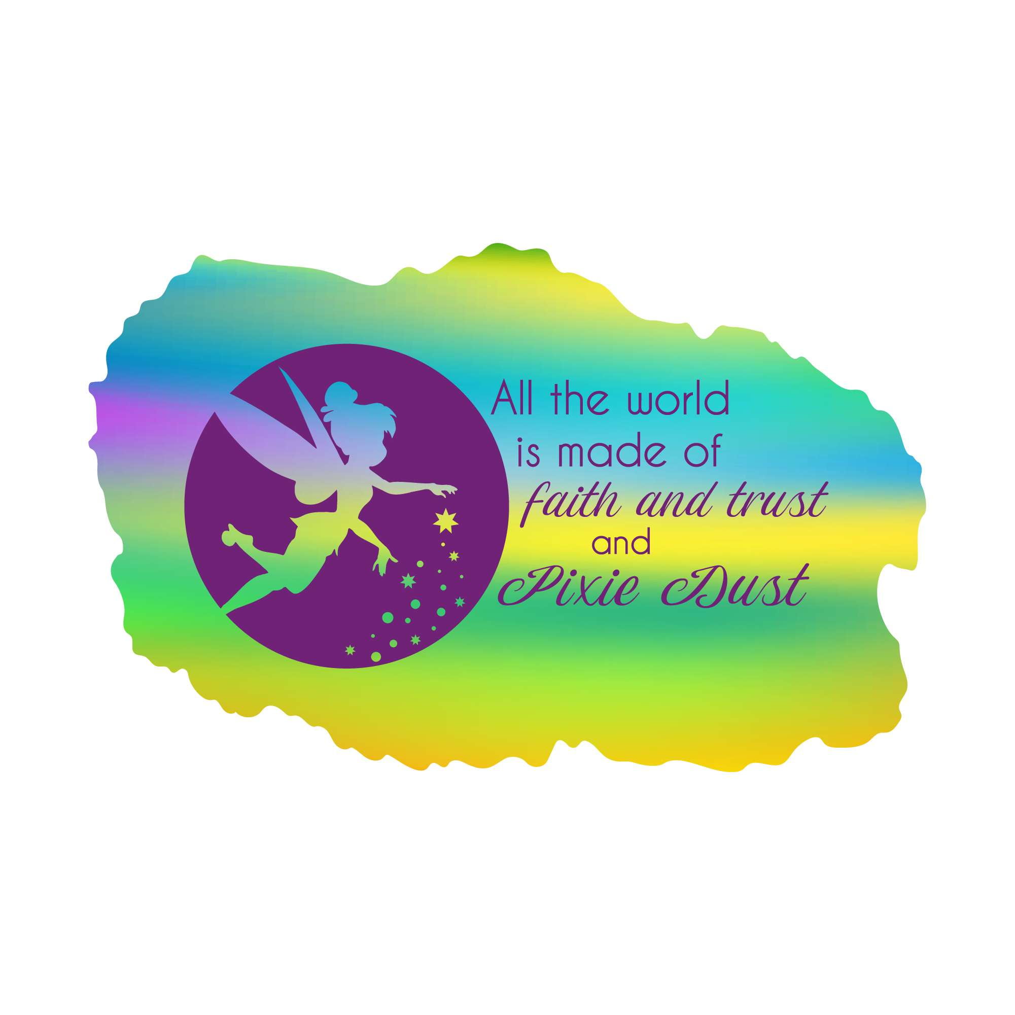 All The World Is Made Of Faith Cute Cartoon Fairy Quote Watercolor ...