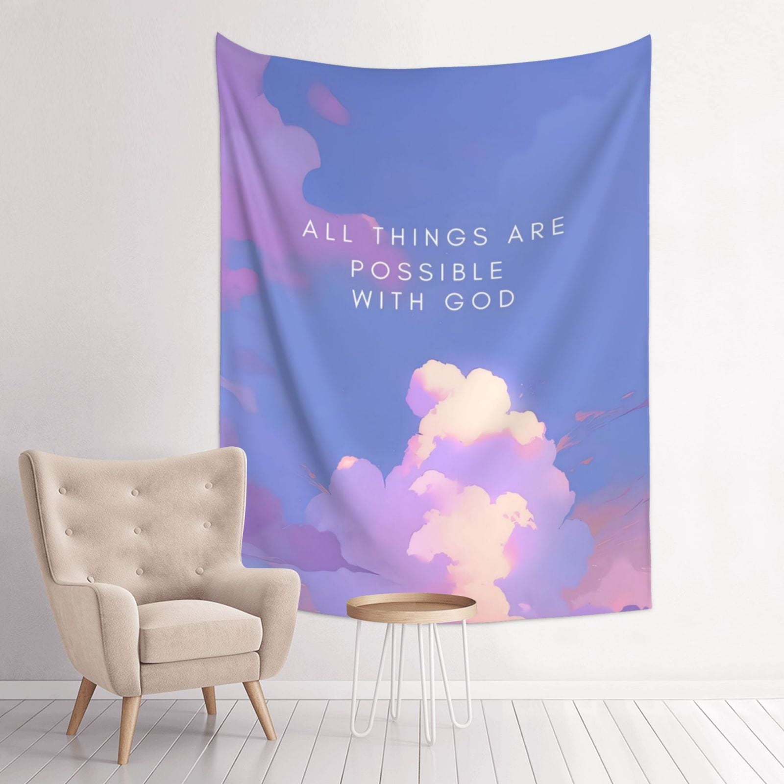 All Things Are Possible With God Anime Tapestry Indian Wall Hanging ...