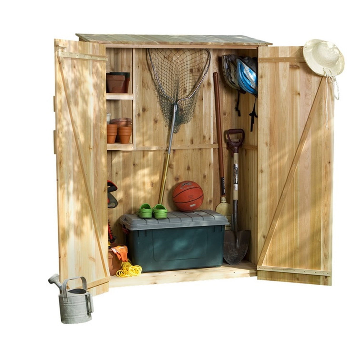 All Things Cedar TS50-RW Teak Outdoor Swing - Royal White Cushions ...