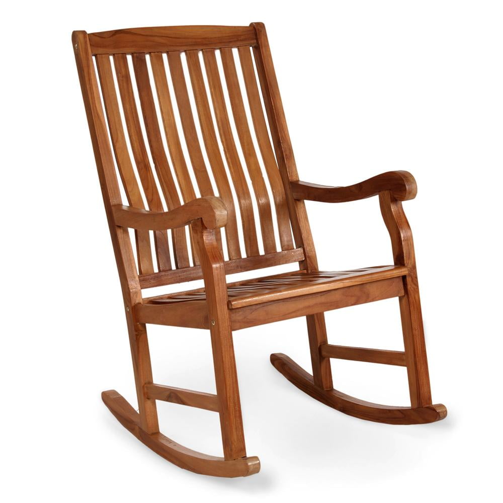 All Things Cedar TR22 Teak Wood Rocking Chair | No Cushion - 25L x 49W ...