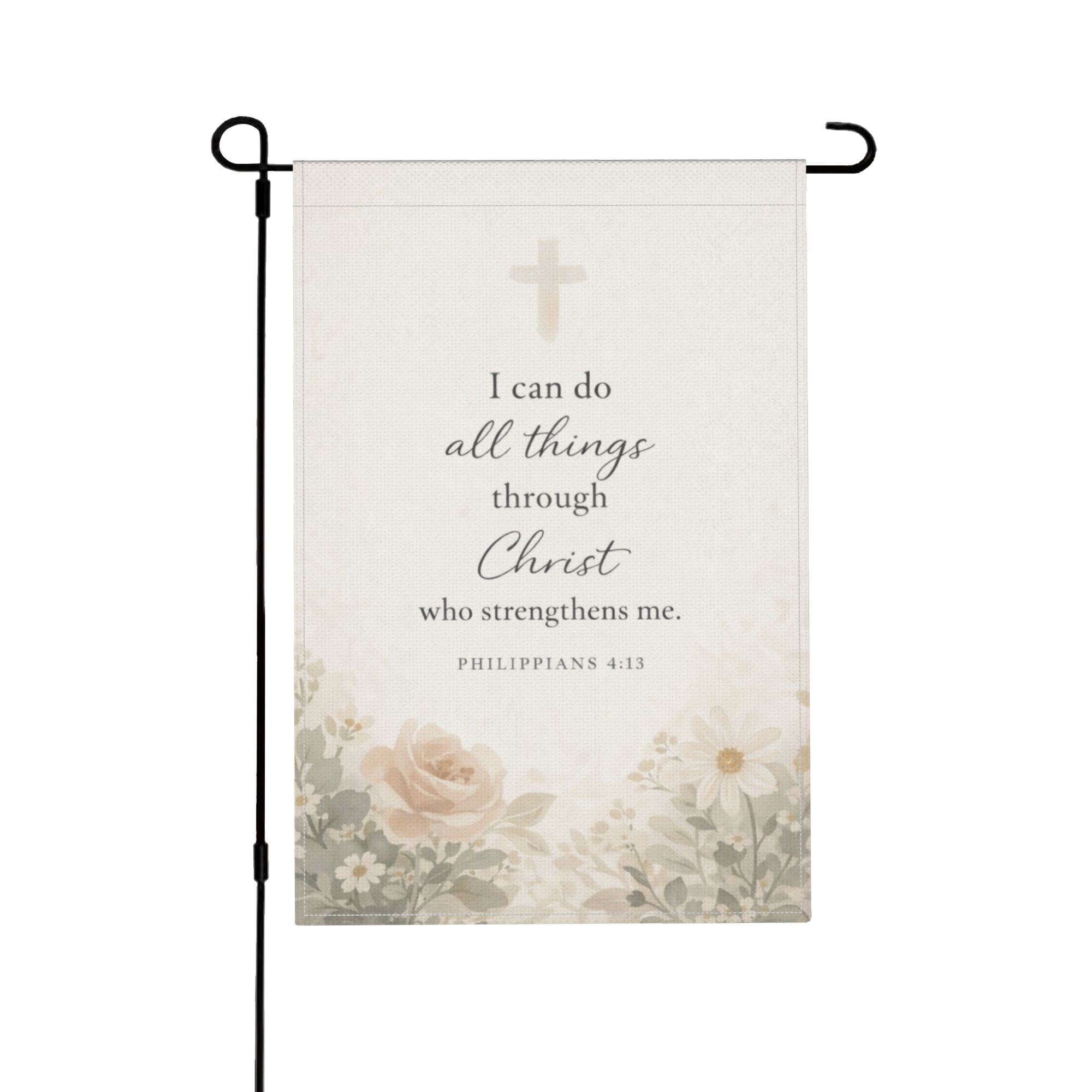 All Things Through Christ Trust God Double Sided Garden Flag Outdoor ...