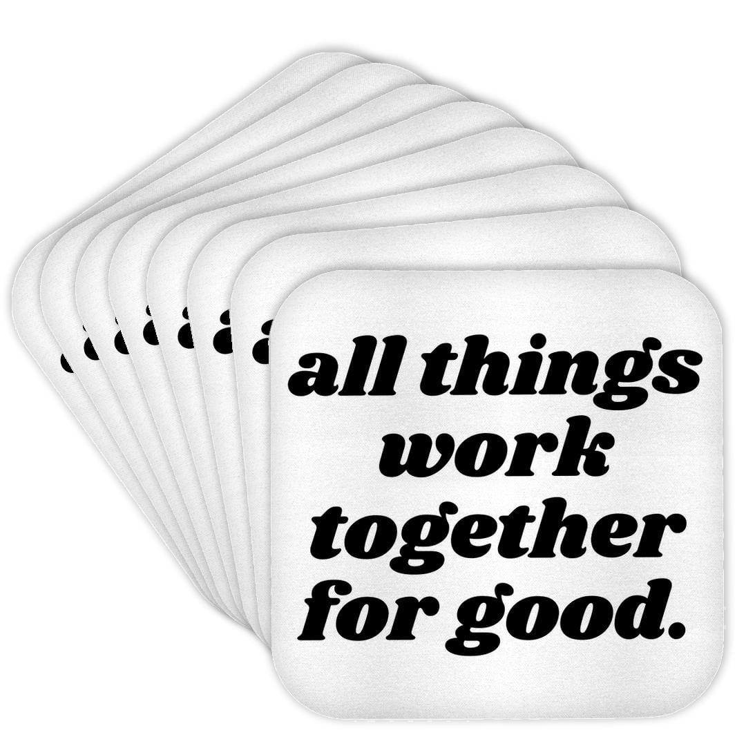 3drose, All Things Work Together for Good Christian Library Prints, Set ...
