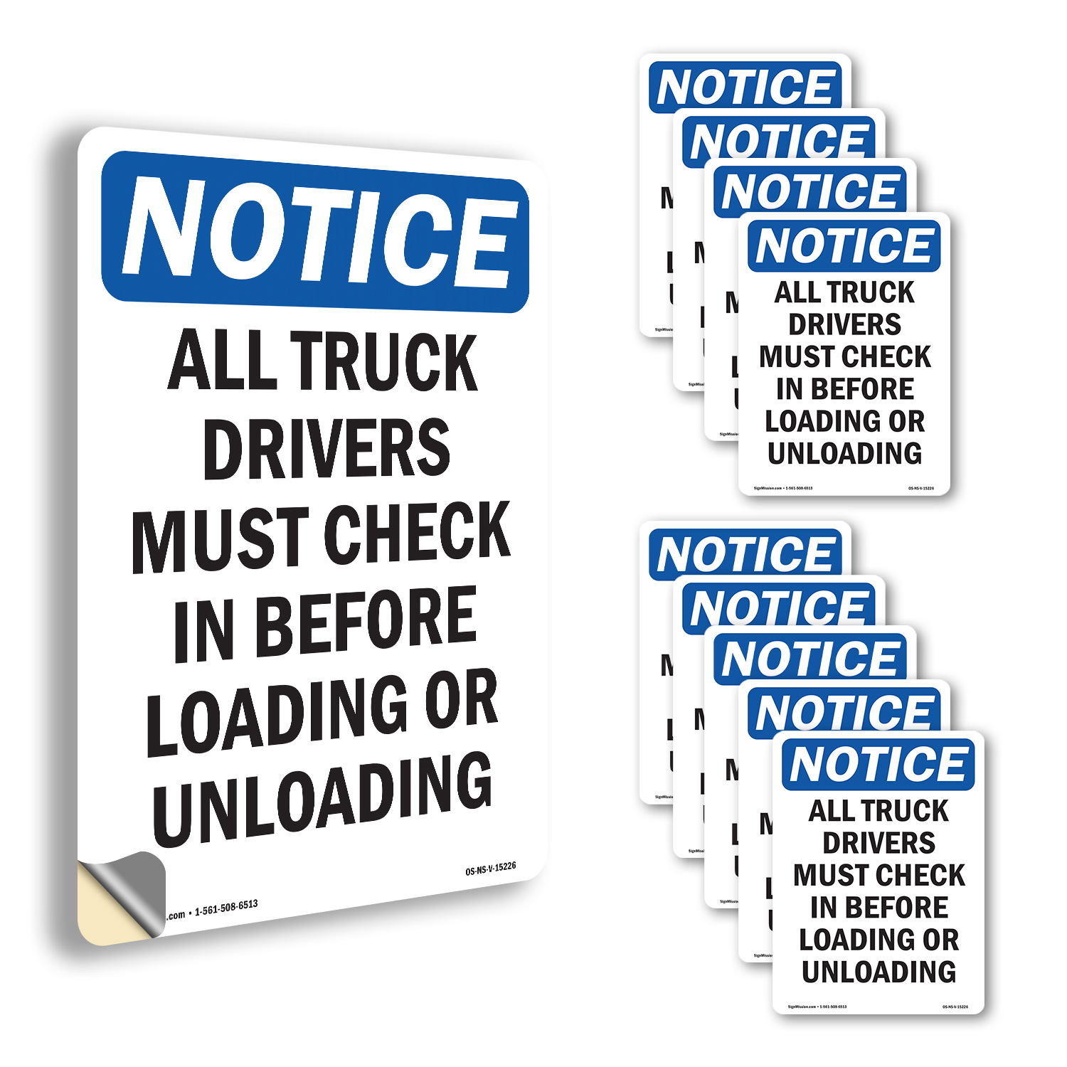 All Truck Drivers Must Check In OSHA Notice Vinyl Decal Label 24 Inch x ...