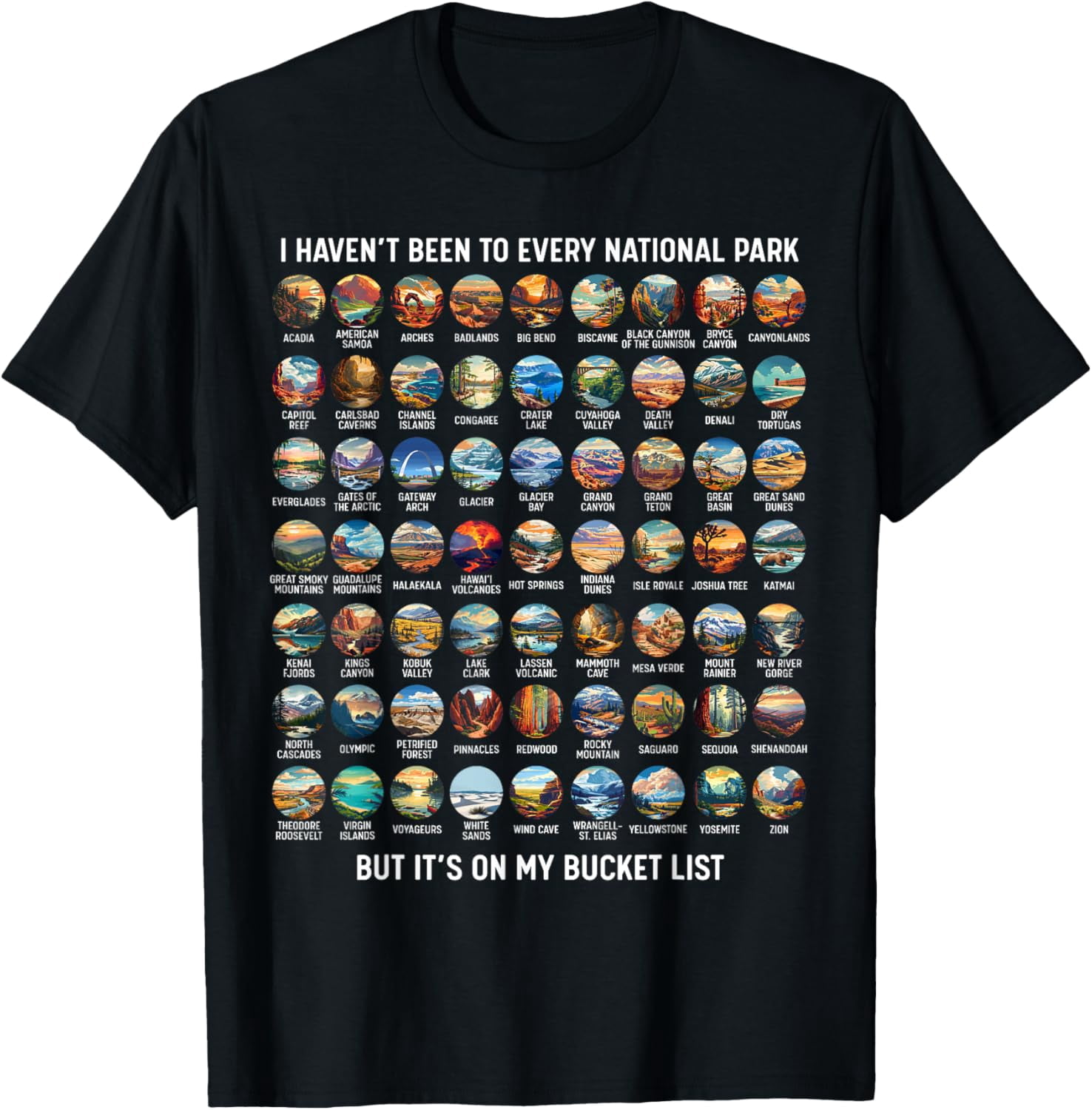 All US Checklist Bucket List Of s T-Shirt - Walmart.com
