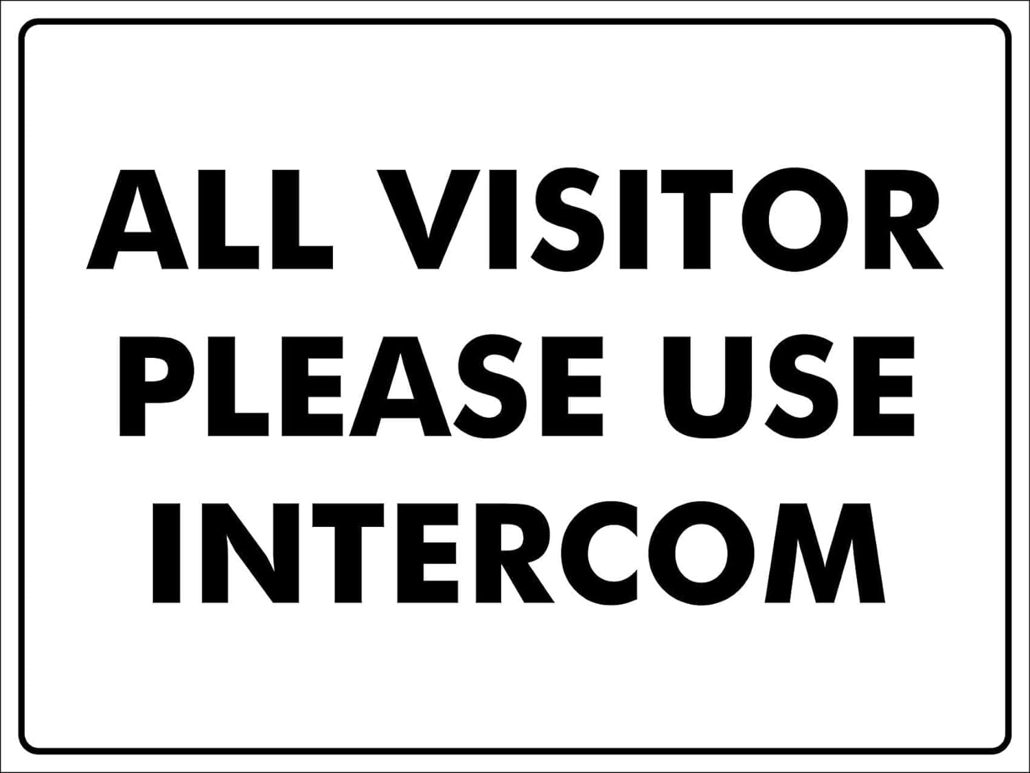 All Visitor Please Use Intercom Sign Metal Tin Sign12x16 Inches Caution ...