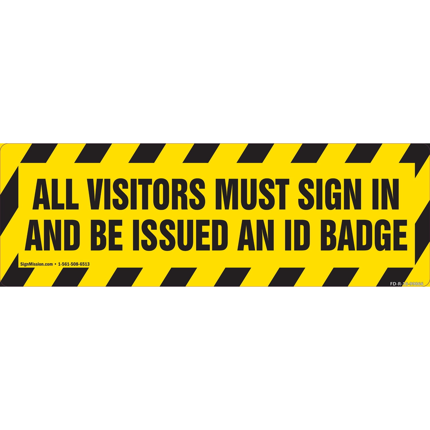 All Visitors Must Sign In Non-Slip Floor Marker | 6" X 18" Vinyl Decal ...