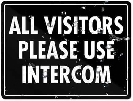 All Visitors Please Use Intercom Sign, 8 X 6 Inches Acrylic Warning ...