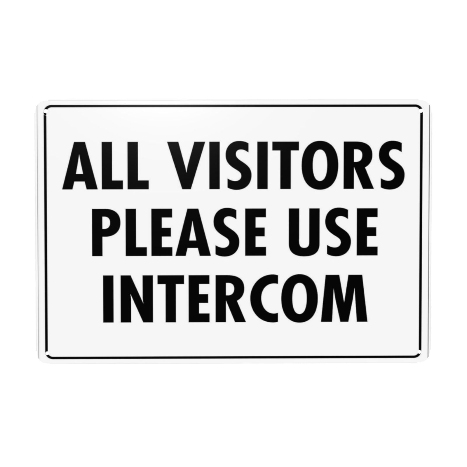 All Visitors Please Use Intercom Sign School And Playground Signs Metal ...