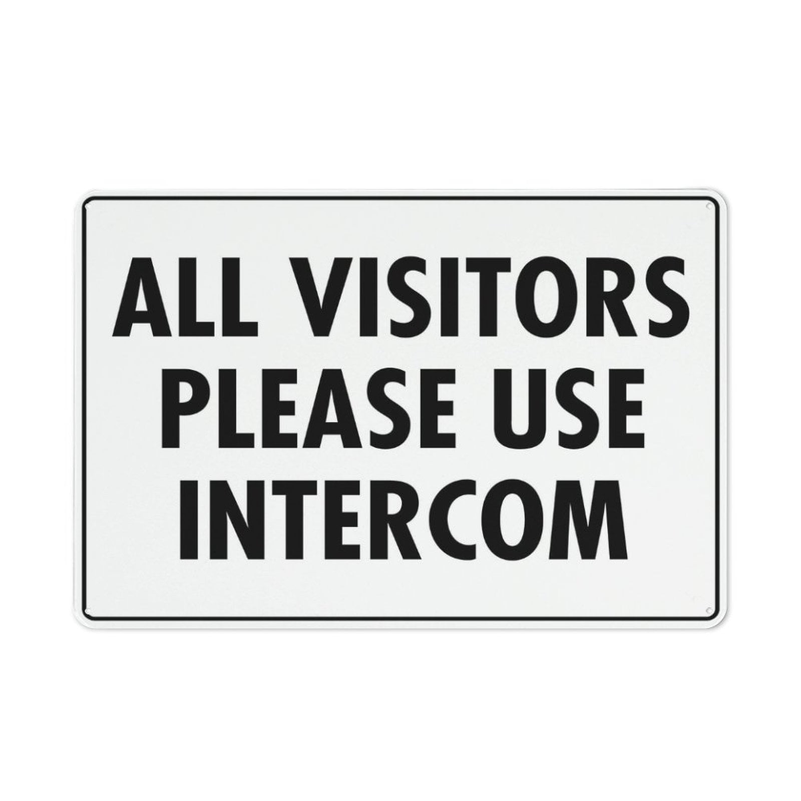 All Visitors Please Use Intercom Sign Sign, 8 X 12 Grade Reflective ...