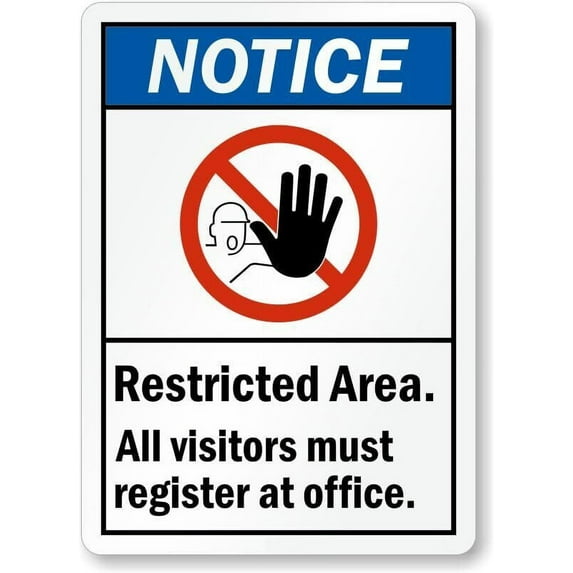 All Visitors Register At Office Weatherproof Metal Aluminum Sign SIZE ...