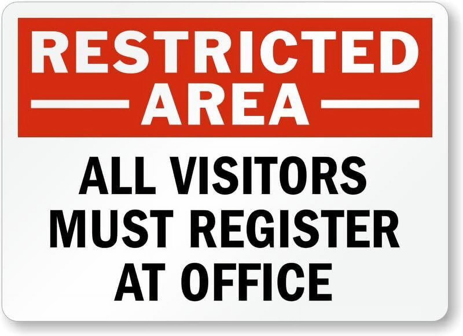 All Visitors Register At Office Weatherproof Metal Aluminum Sign SIZE ...