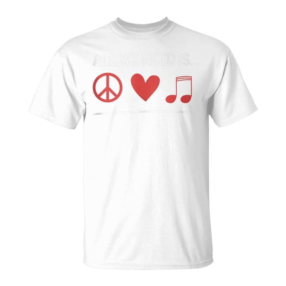 All We Need Is Peace Love Music Symbols Sign Unisex Jersey Crewneck ...