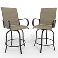 All-Weather 360° Swivel Patio Bar Stools Set of 2 – High Back ...