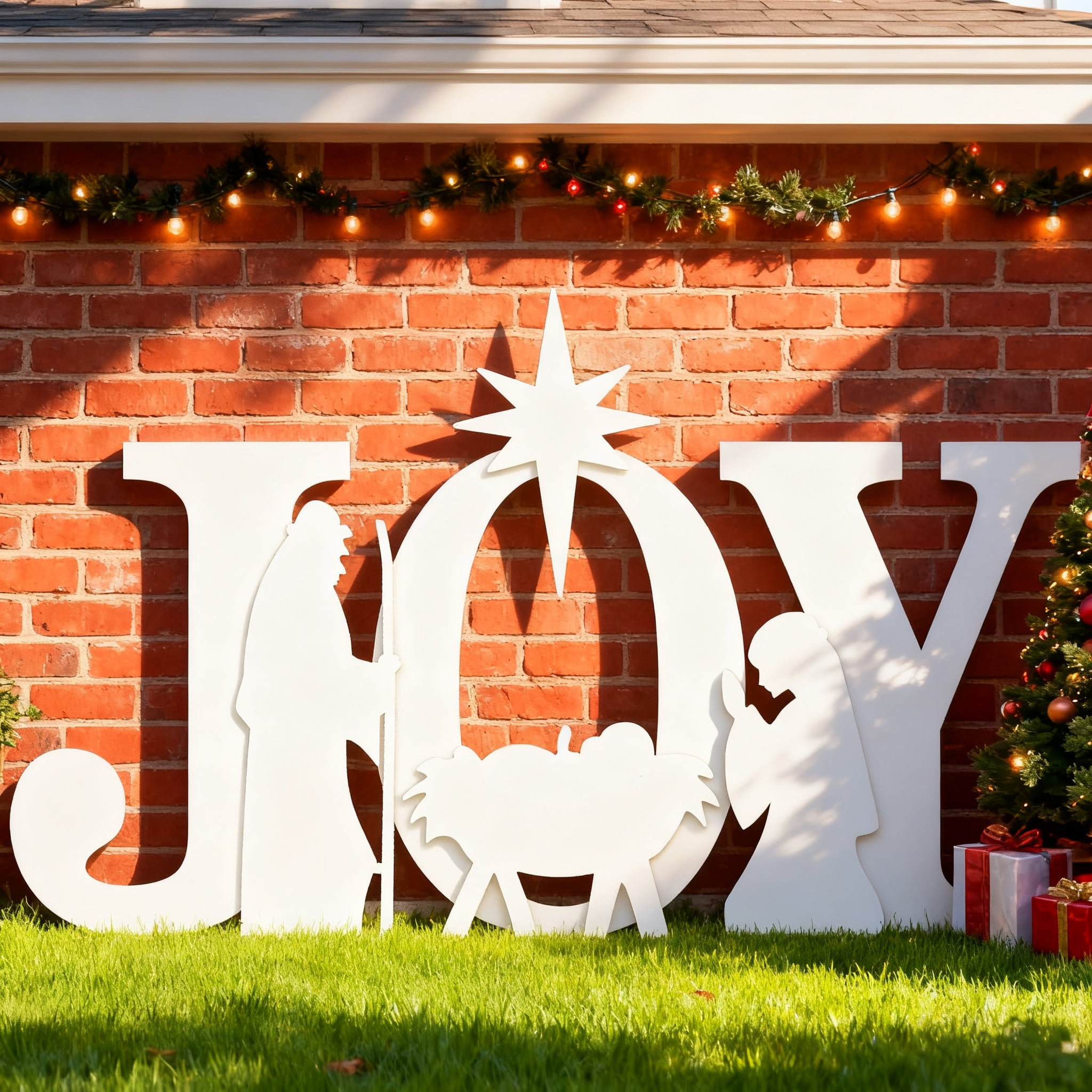 All Weather 48IN Outdoor JOY Christmas Nativity Decorations, Set of 3 ...