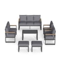 All-Weather 7-Piece Ultra Aluminum Patio Furniture Set, 9-Seat ...
