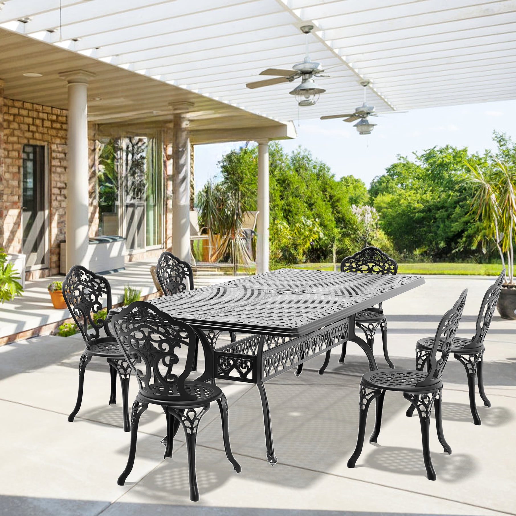 All-Weather Aluminum Table and Chair Set | Adds Elegance to Outdoor ...