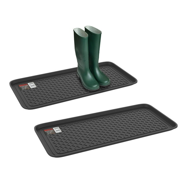All Weather Boot Tray - Large Water Resistant Plastic Utility Shoe Mat ...