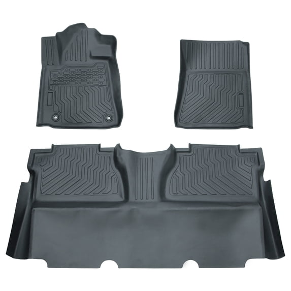 All Weather Car Floor Set, 3-Piece Heavy Duty Rubber Liners, Black-All ...