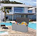 All-Weather Deck Box Storage with Wheel UV Pool Shed Bin 75 Gallons ...
