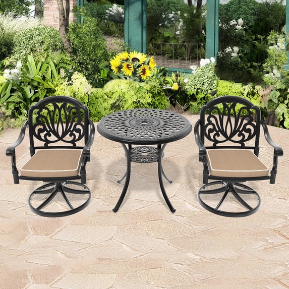 All-Weather Dining Solution | Round Table & Swivel Seats | Water ...