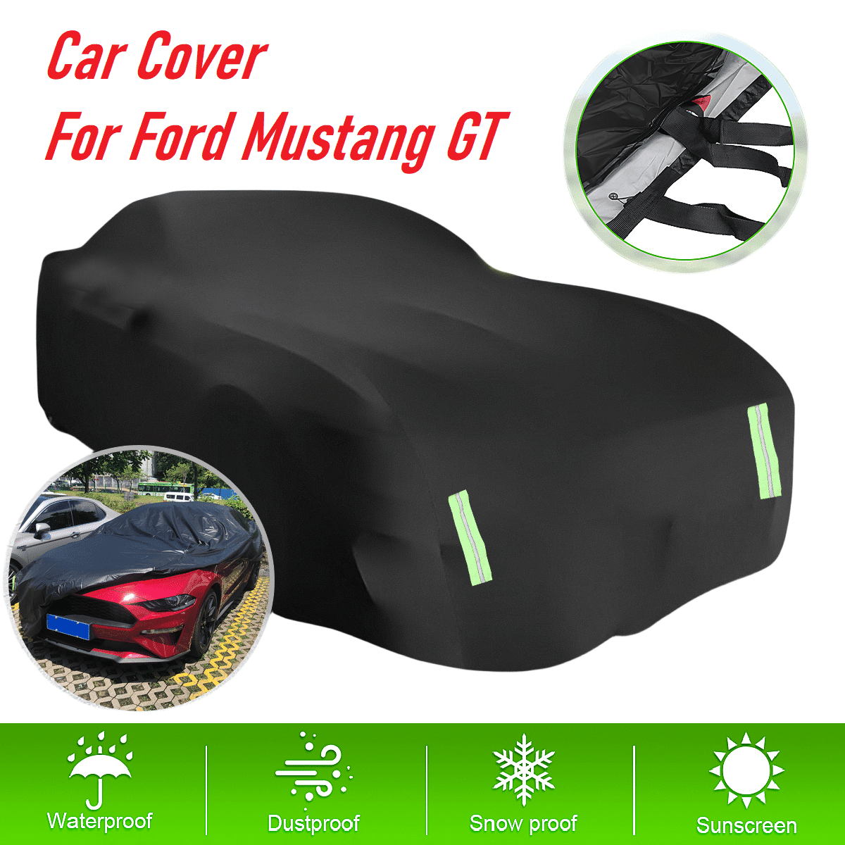 Ford Mustang GT (1994-2022) All-Weather Car Cover with Reflective, by ...
