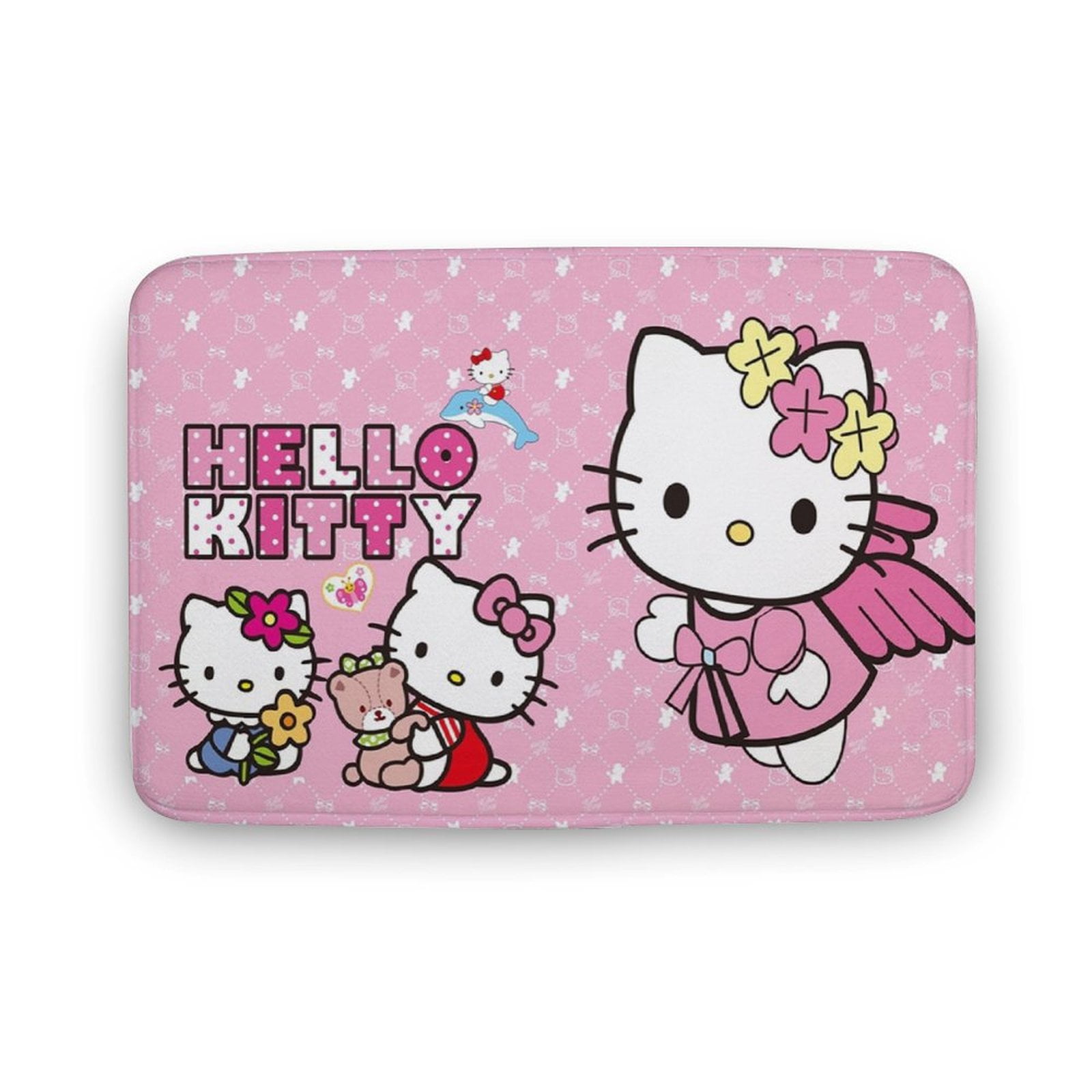 All Weather Hello Kitty Bear Flower Cetacean Doormat, Low Profile ...