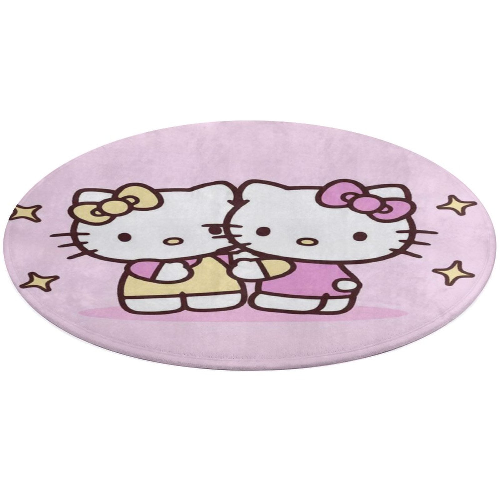 All Weather Hello Kitty Happy Star Round Area Rugs Doormat, Low Profile ...