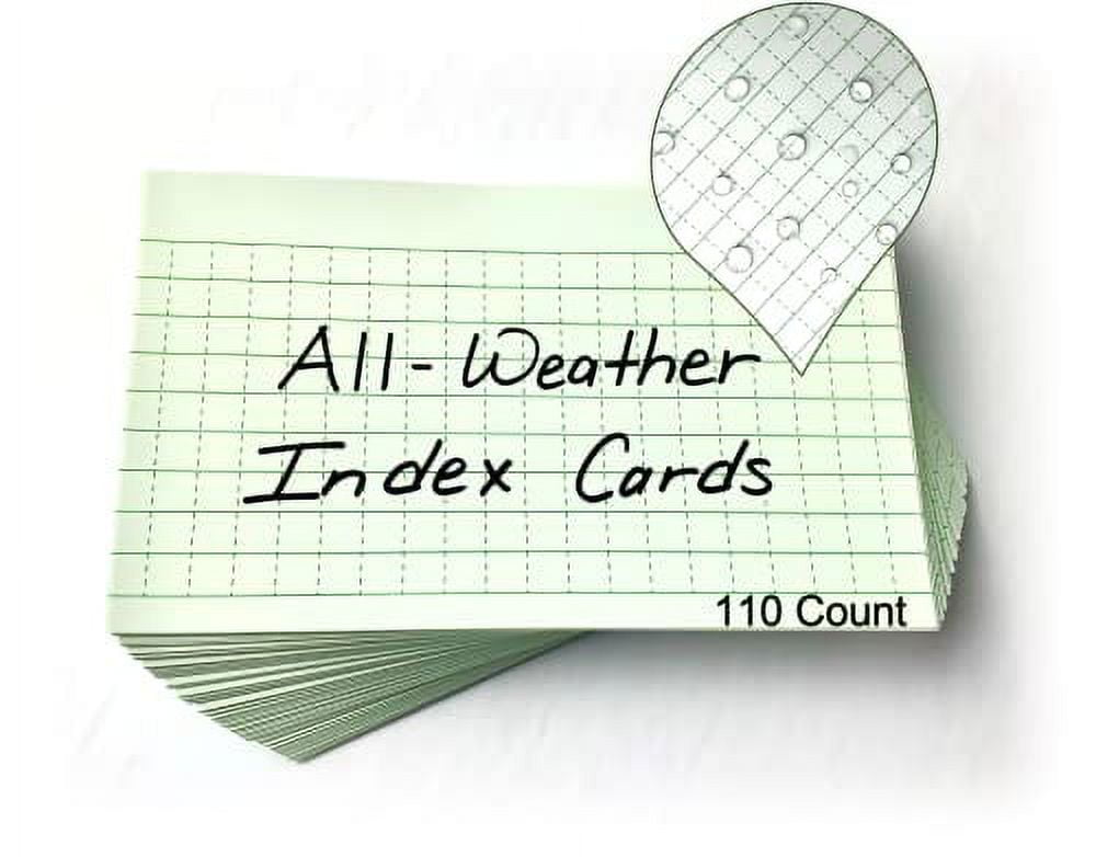 All Weather Index Cards, 3x5, OD Green - Walmart.com