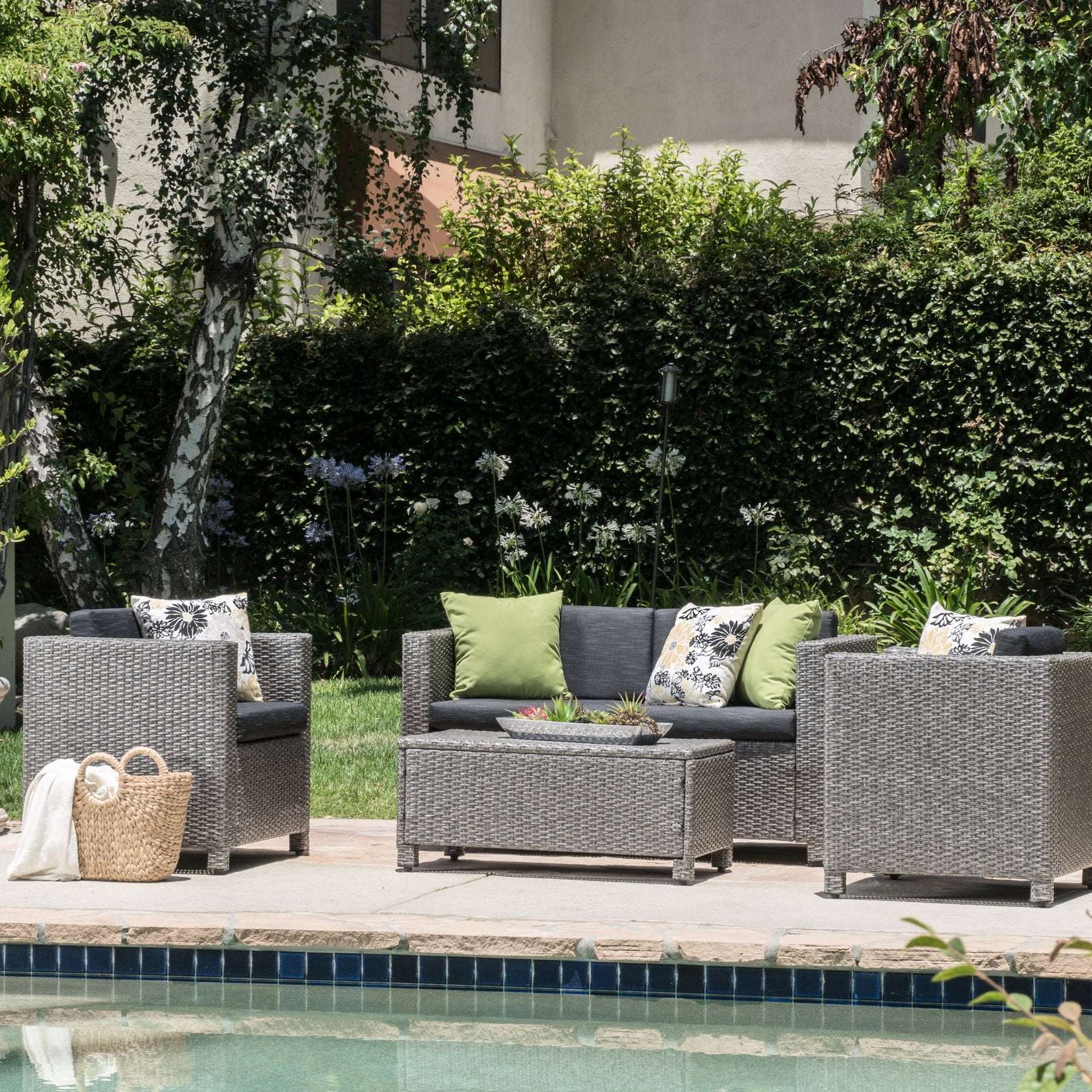 All-Weather Iron Frame, Polyester Cushions - Enjoy the Backyard Year ...