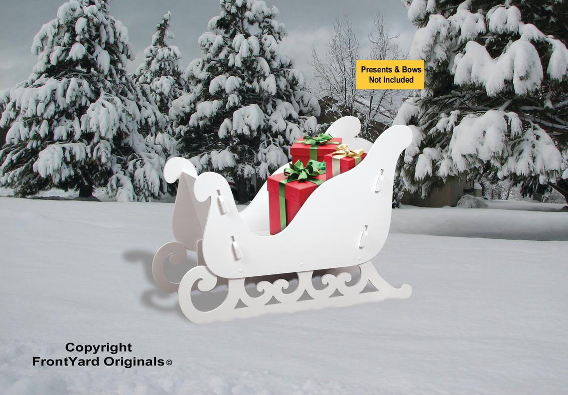 Walmart All-Weather Large White Christmas Sleigh: Outdoor Decoration ...