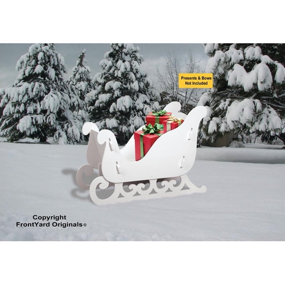 Walmart All-Weather Large White Christmas Sleigh: Outdoor Decoration ...
