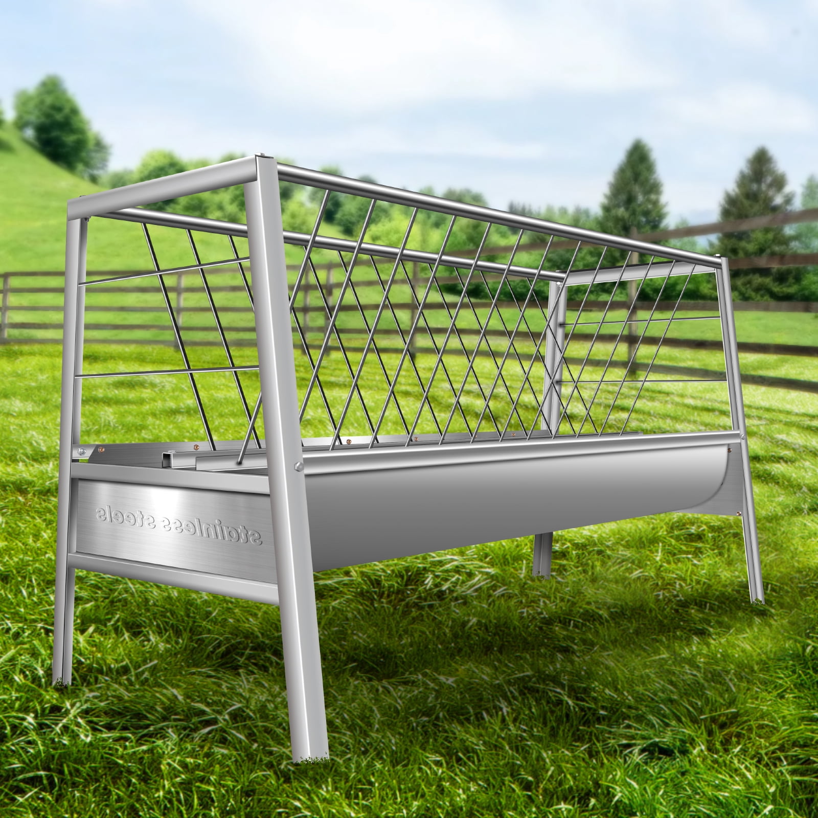All-Weather Livestock Goat Feeder, Goat Hay Feeder, Pasture Feeder, 77 ...