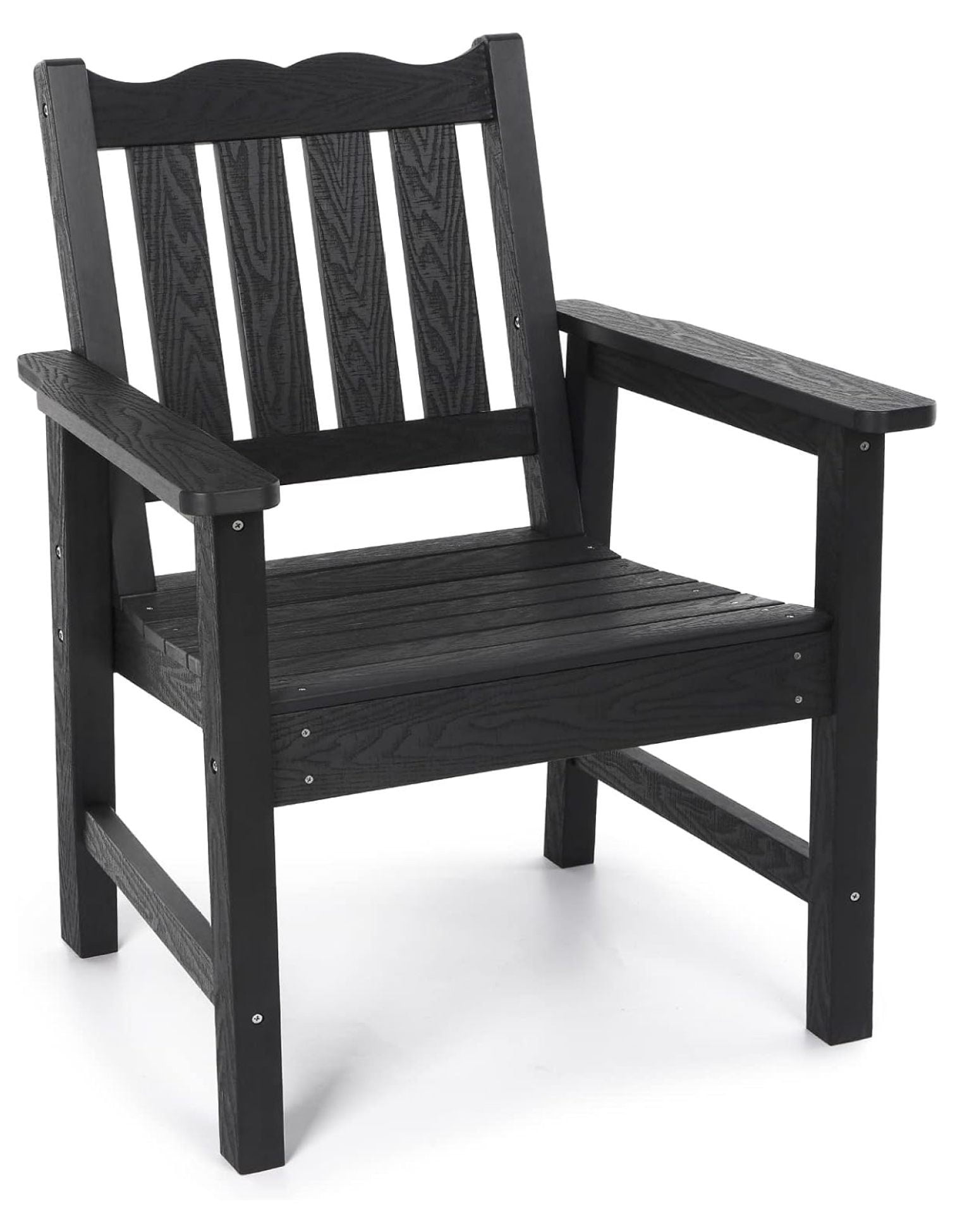 All-Weather Outdoor Chairs, Patio Dining Chair with Curved Backrest ...