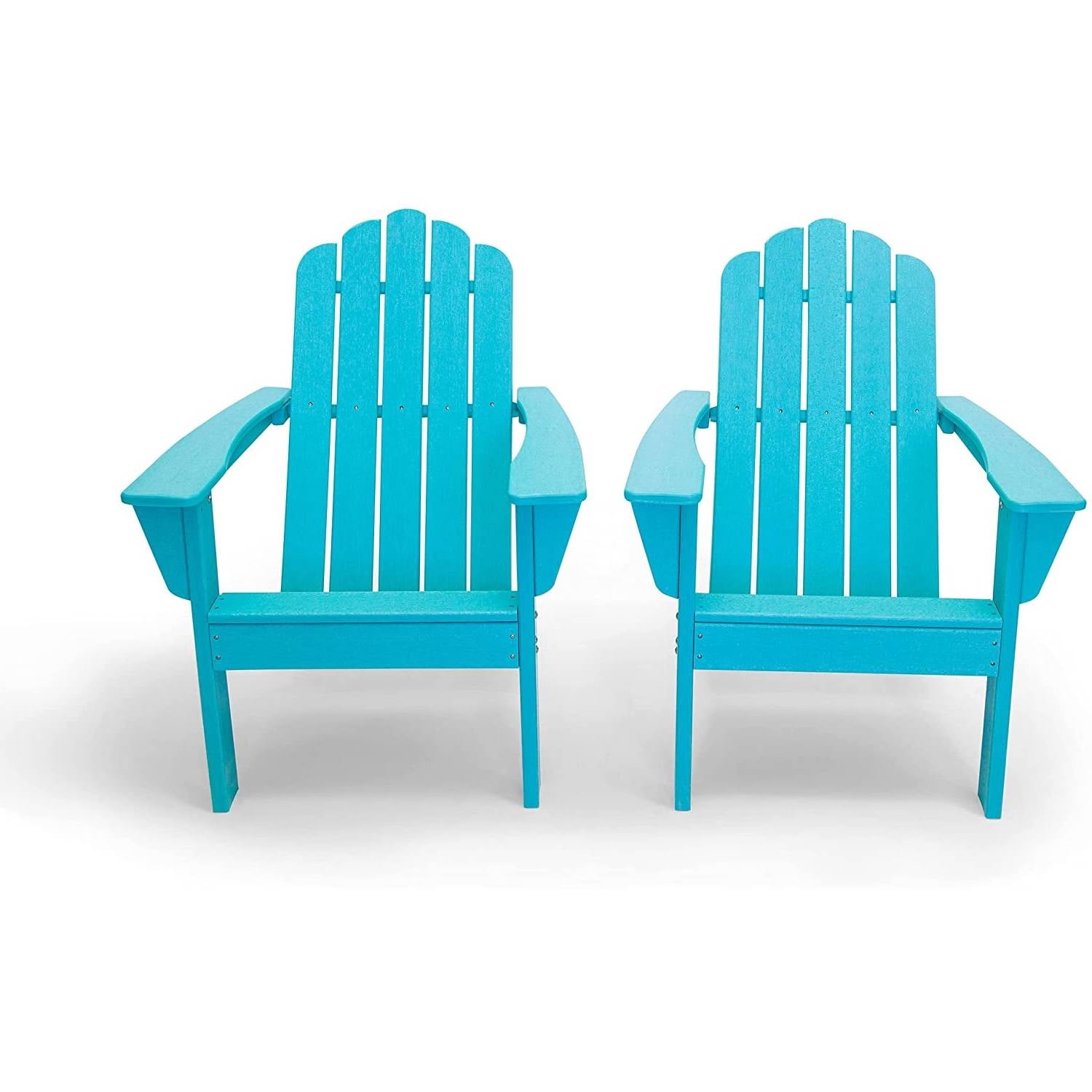 All Weather Recycled Blue Poly Plastic Outdoor Patio Adirondack Chairs ...