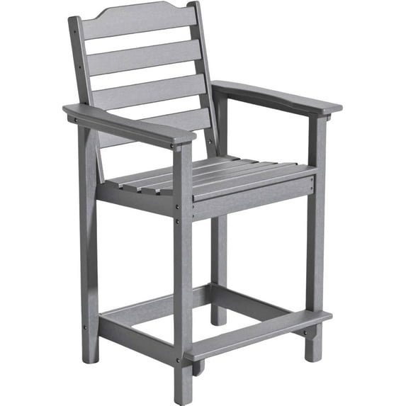 All Weather Resistant Tall Adirondack Chair, 24 inches HDPE Bar Height ...