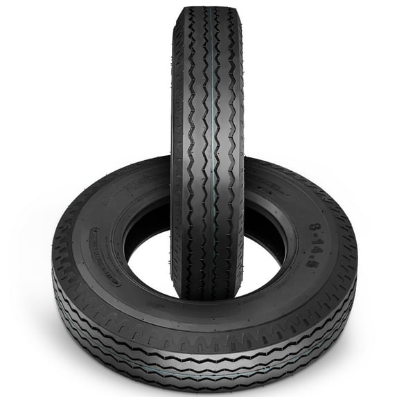 All-Weather Trailer Tires Set, 8-14.5 Size, 14.5-Inch Radial, 14PR Load ...