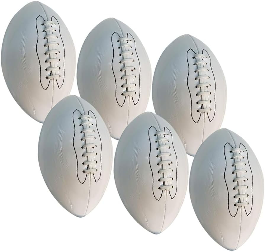 All White Football Ball Plain Smooth Glossy Finish for Autographs ...