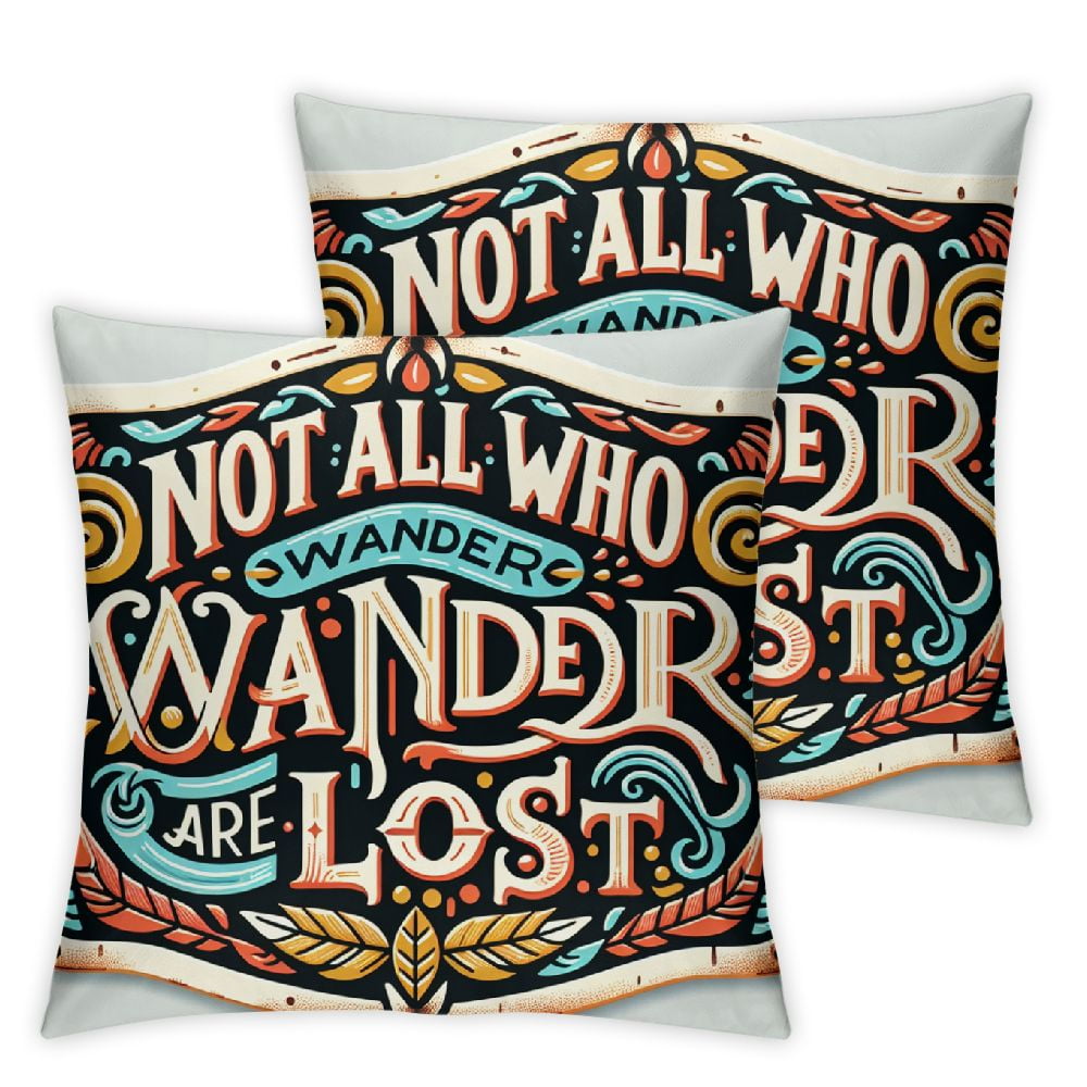All Who Wander are Not Lost Encourage Linen Square Throw Waist Pillow ...