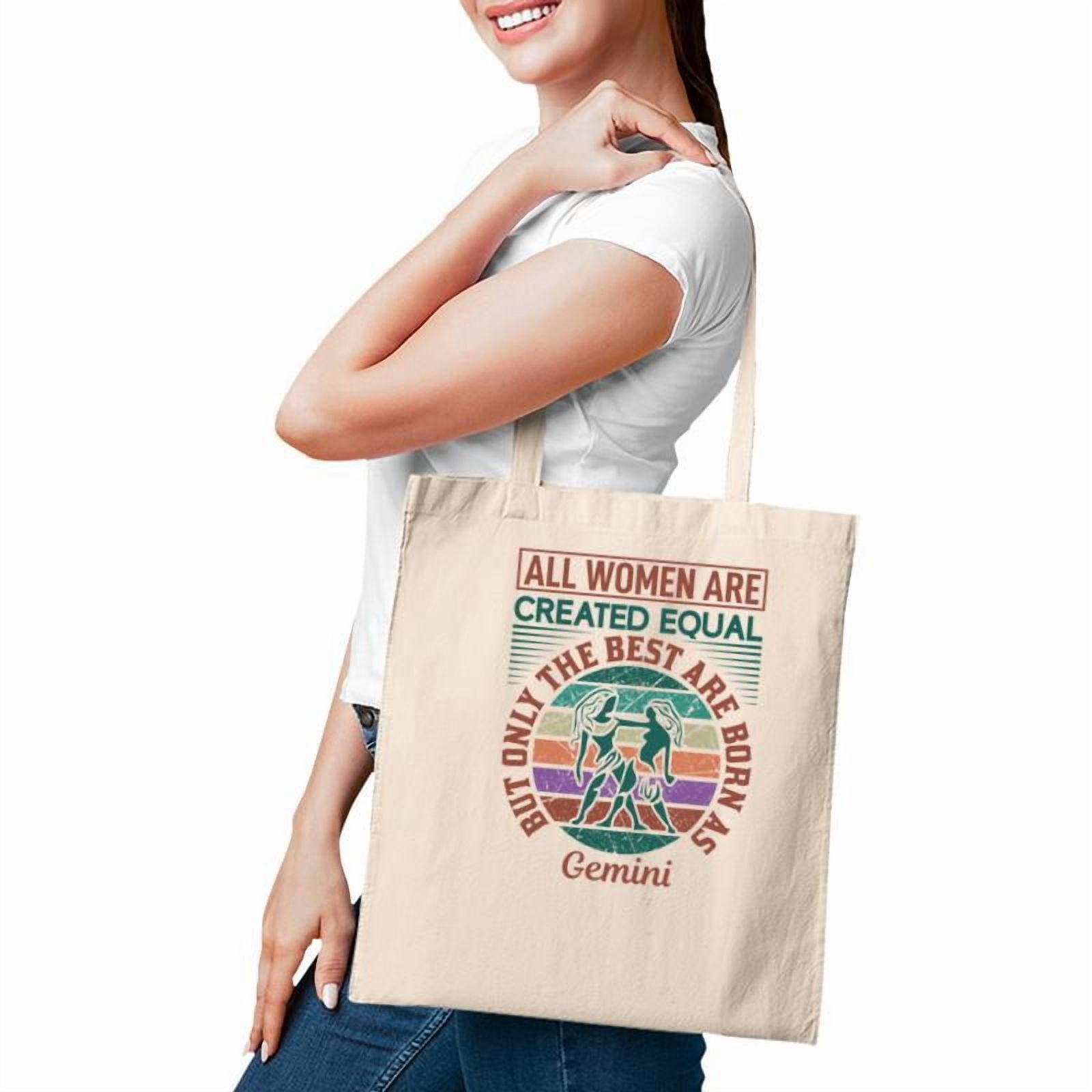 All Women Are Created Equal Cool Quote Gemini Girl Birthday Tote Bag ...
