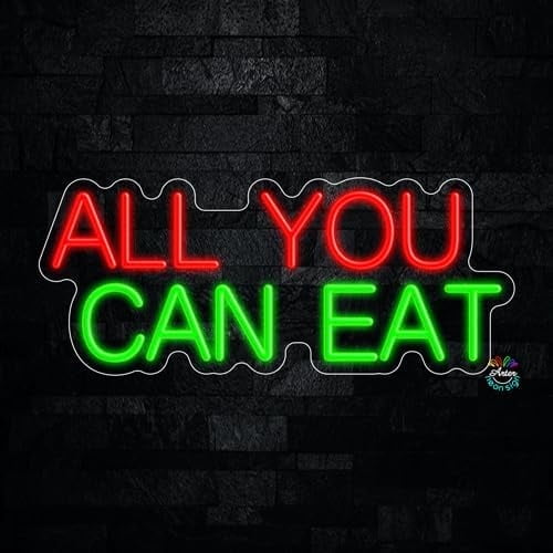 All You Can Eat LED Neon Sign 24"L x 10"H #32013 - Walmart.com