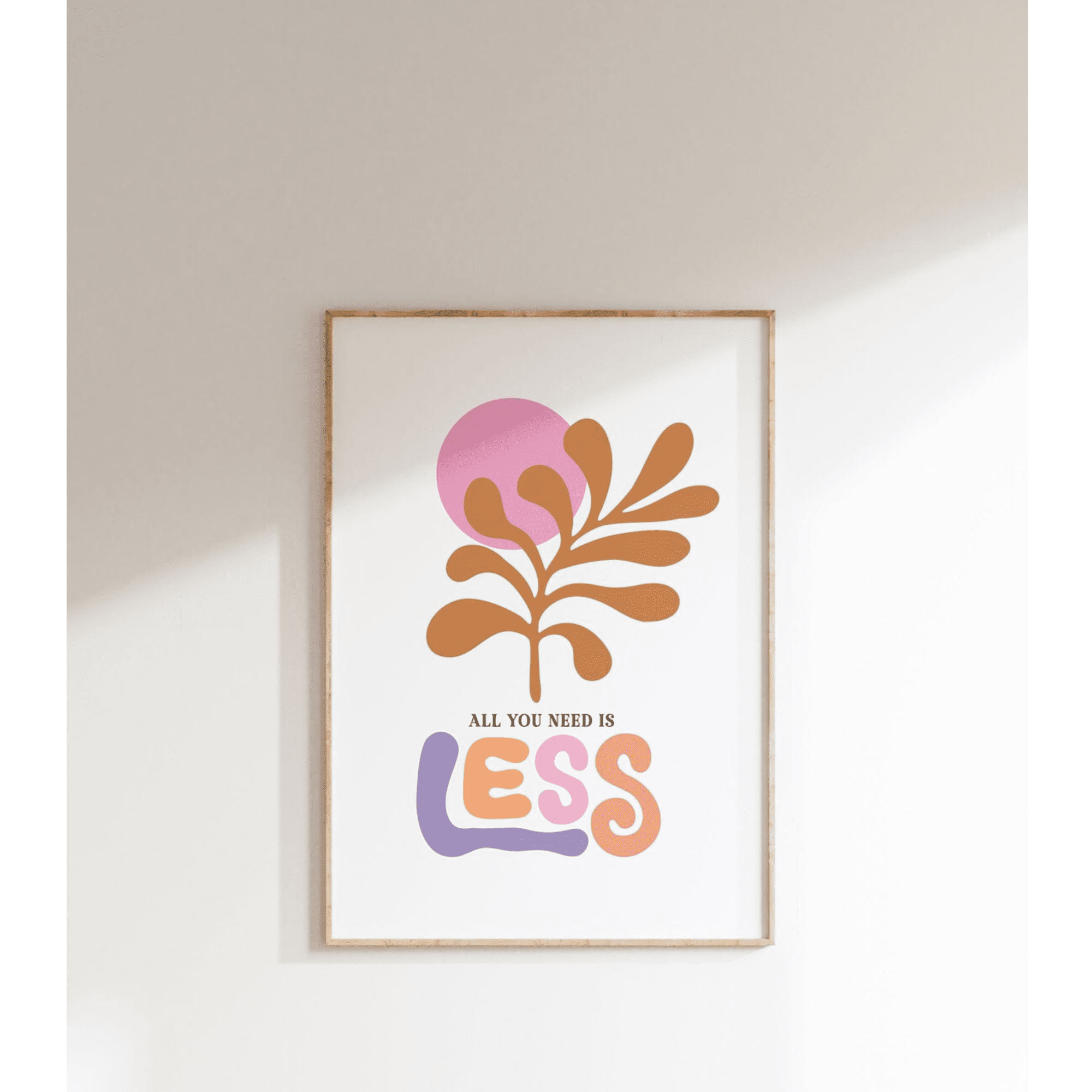 All You Need Is Less Minimalist Botanical Danish Pastel Boho Wall Art ...