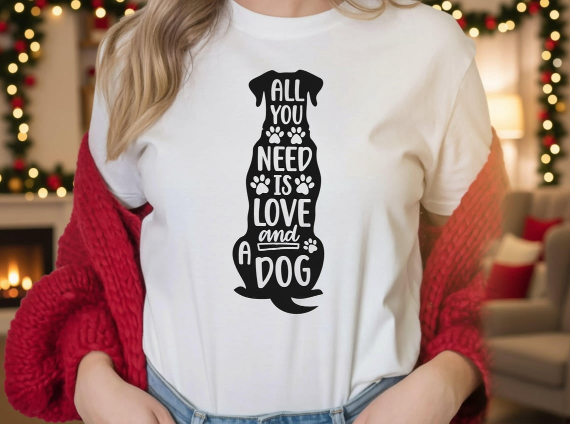 All You Need Is Love And A Dog Shirt, Funny Dog Mom Graphic Tee ...
