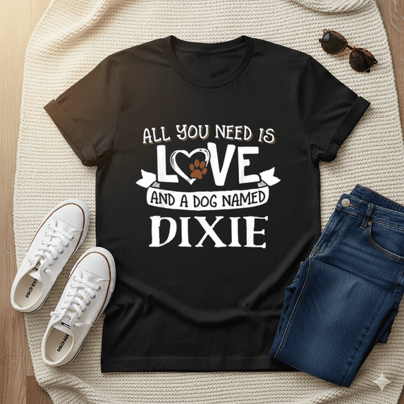 All You Need Is Love Dixie Dog Name Pet Appreciation Unisex T-Shirt, up ...