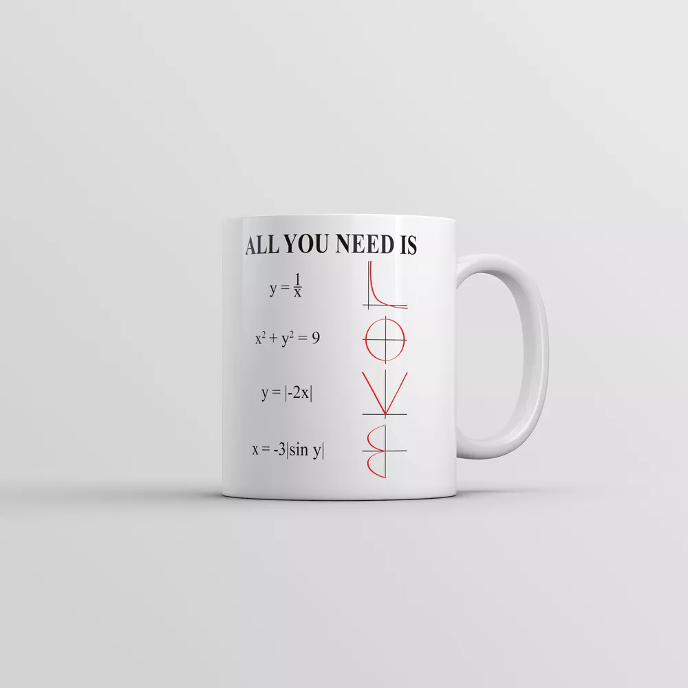 All You Need Is Love Equation Mug Funny Math Graphic Coffee Cup Best ...