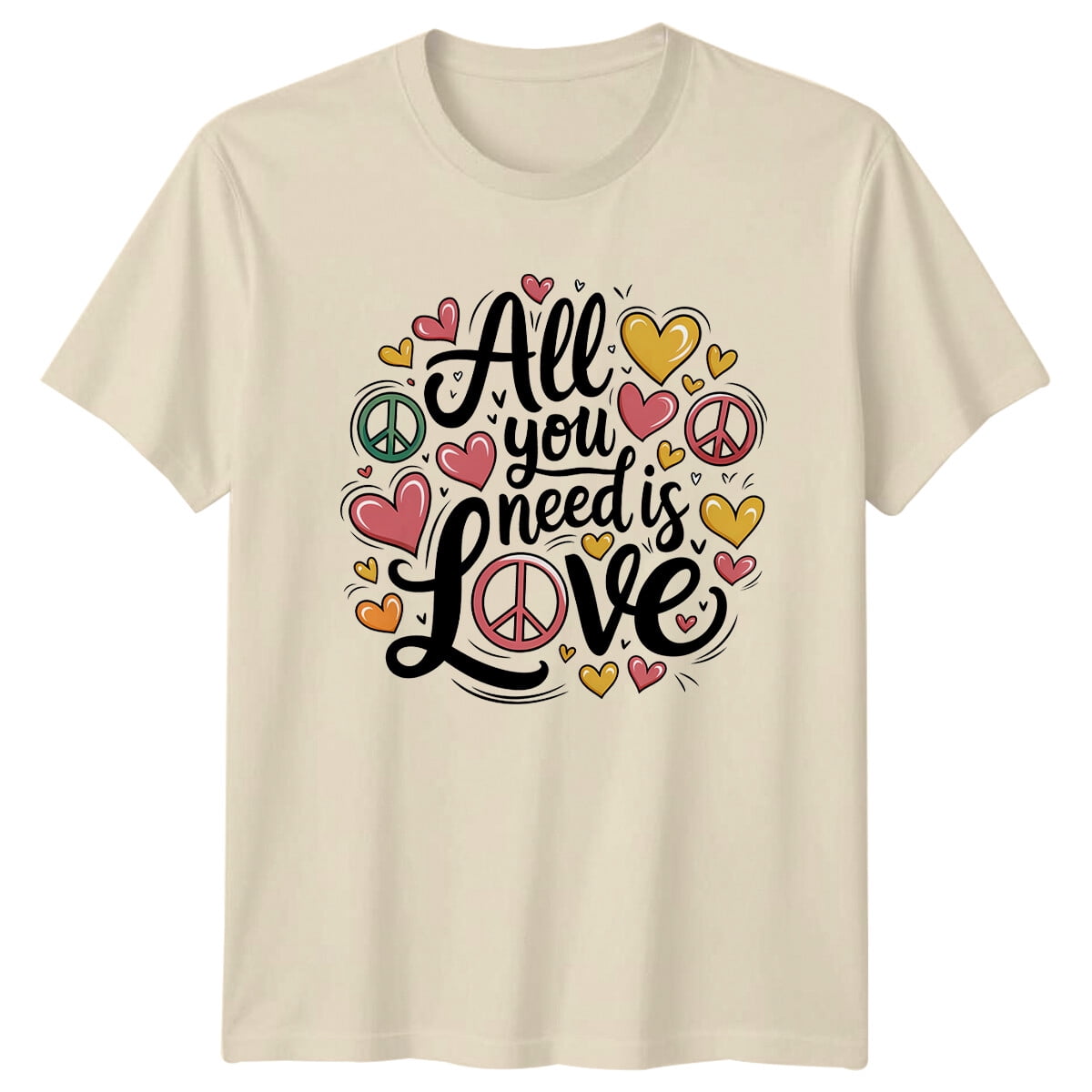 All You Need Is Love Hippie Peace Sign Heart Nature T-Shirt All Size S ...