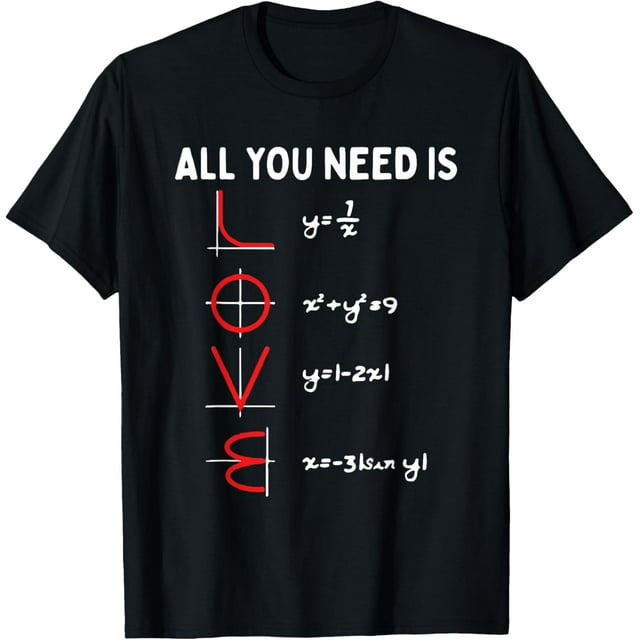 All You Need Is Love Math Valentines Day Mathematics Teacher T-Shirt ...
