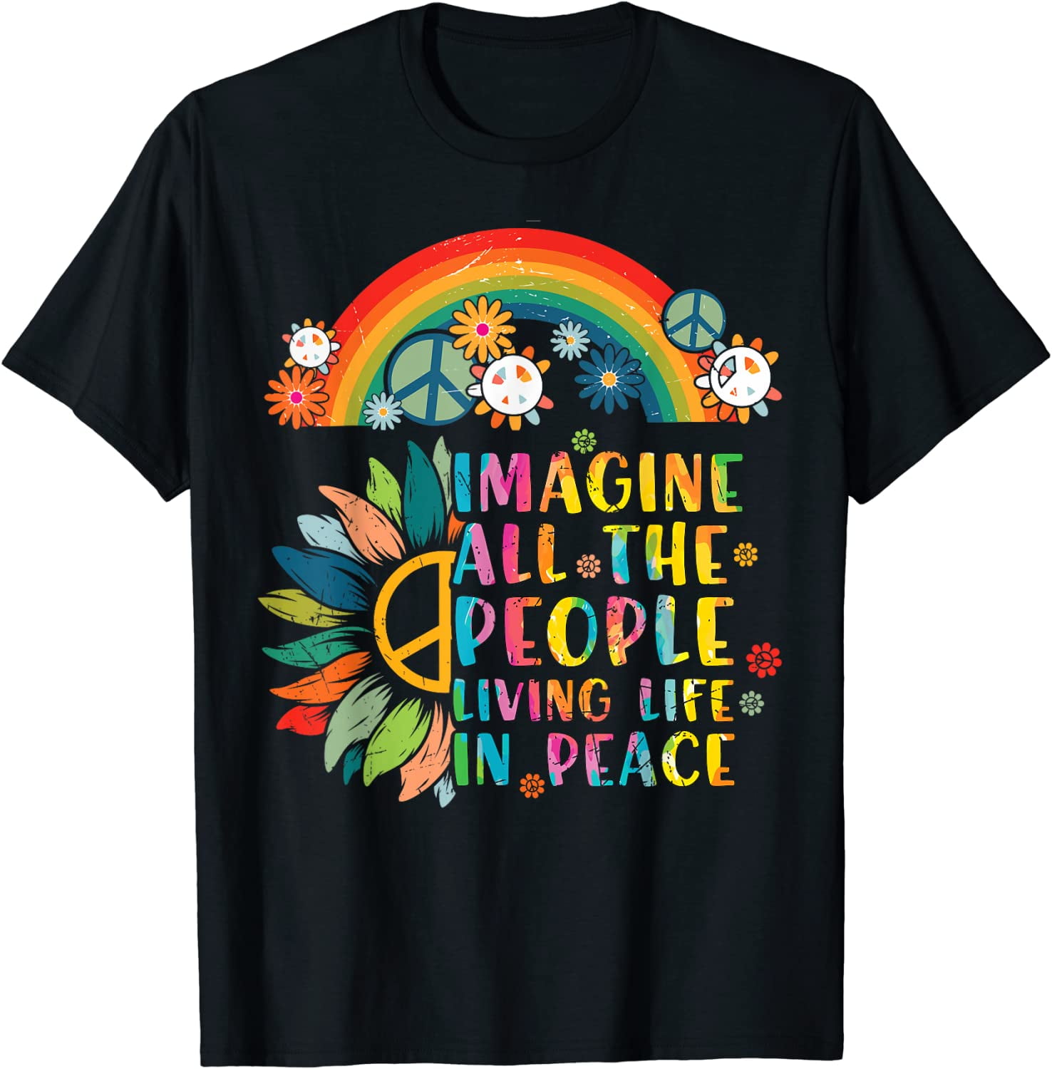 All You Need Is Love Tie Dye Peace Sign Shirts For Women 60s T-Shirt ...