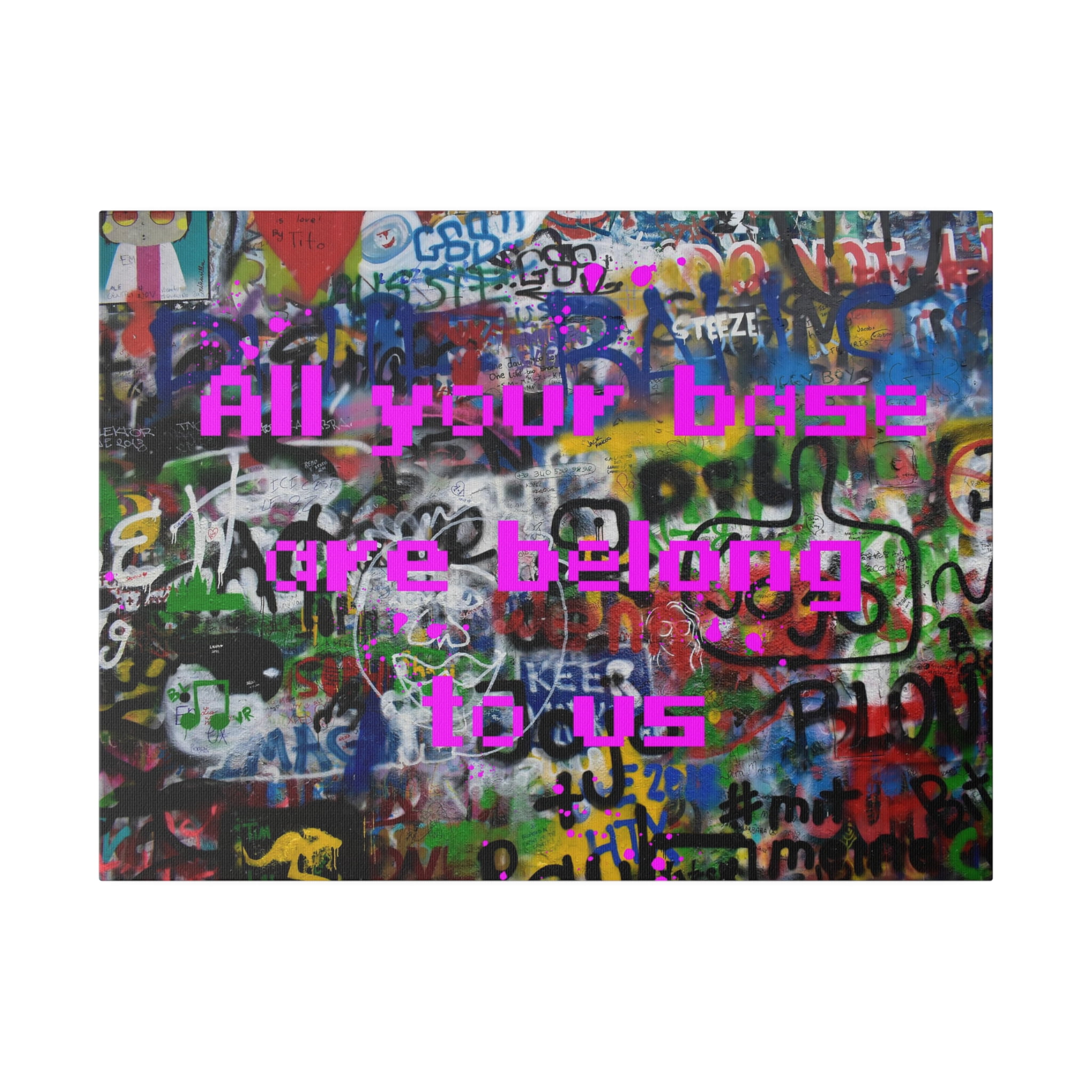 All Your Base Are Belong To Us Canvas Wall Art - Warhol Style Pop Art ...