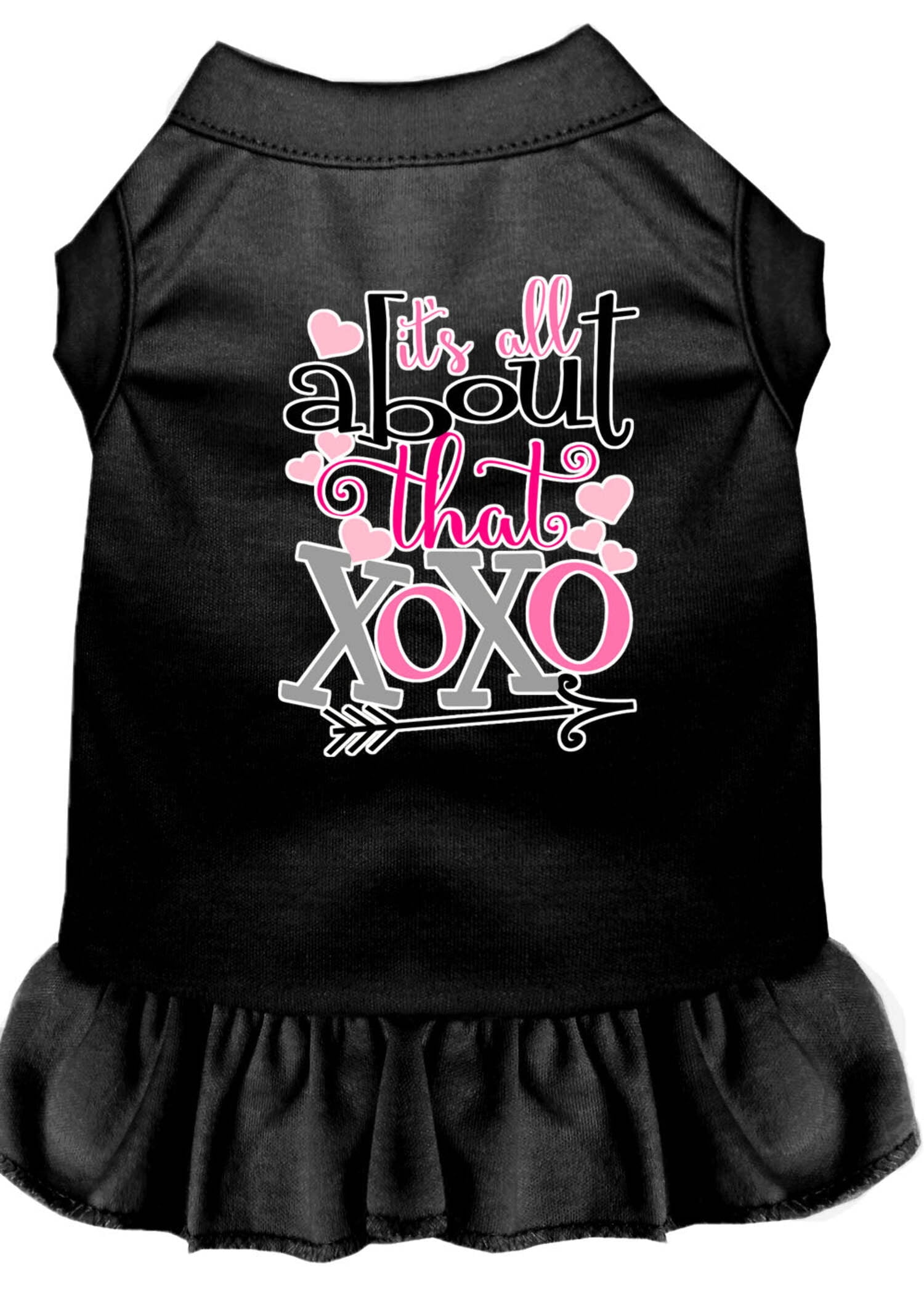 Dog Dress, Pet Dog Cat Dress Screen Printed, "All About That XOXO ...